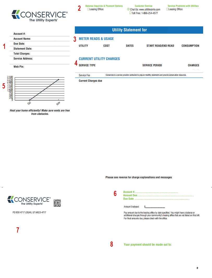 Cómo leer su factura – Conservice The Utility Experts