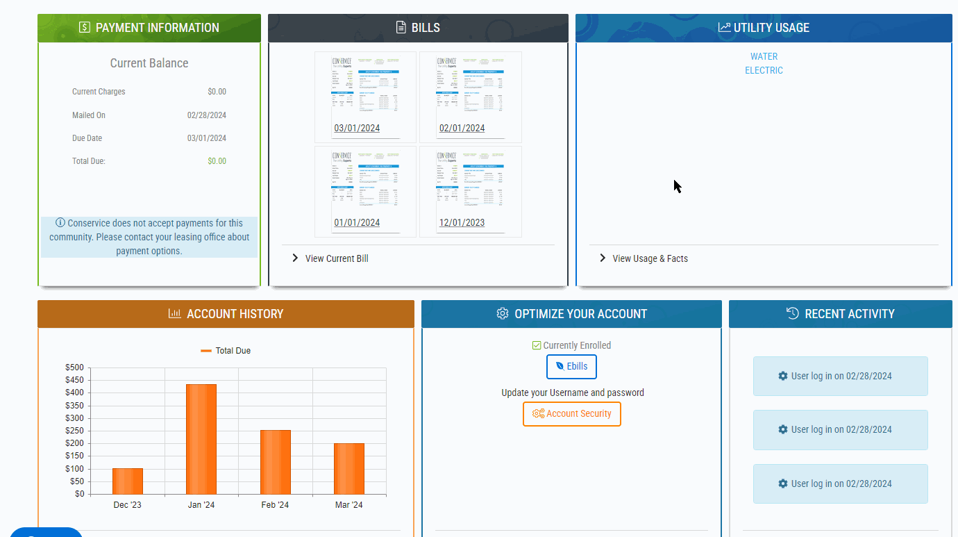 Single Family – Provider Bills – Conservice The Utility Experts